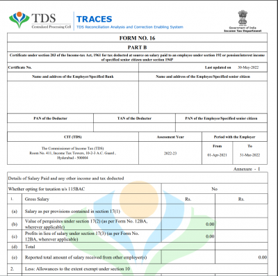 What is Form 16 - LegalWiz.in