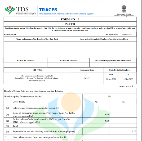 What is Form 16 - LegalWiz.in