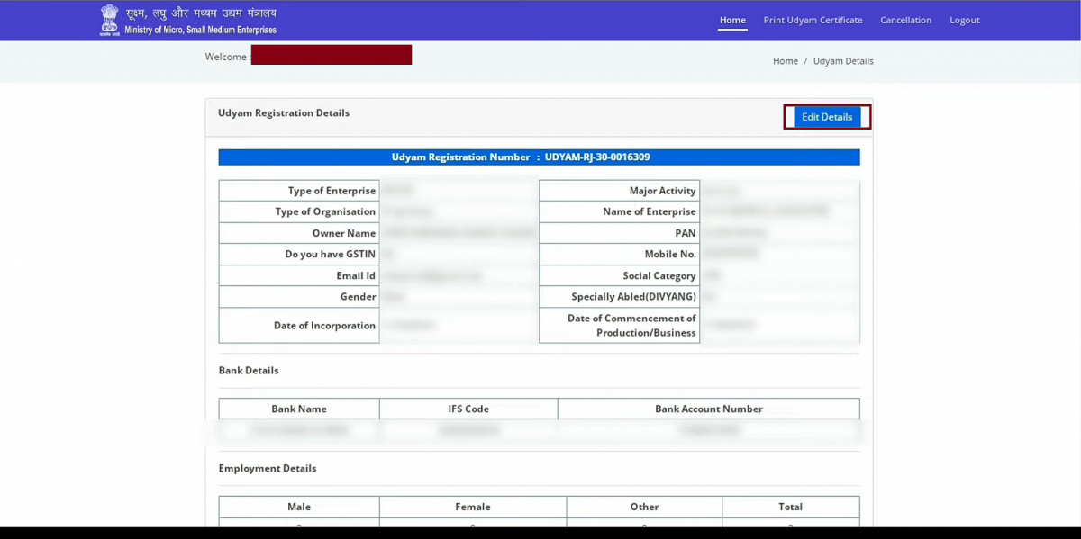 Process to update Udyam Registration - LegalWiz.in