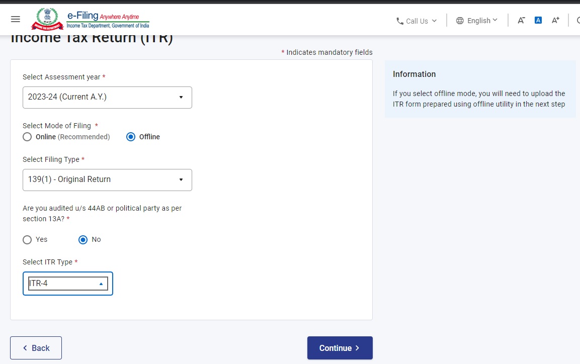 Steps To File ITR-4 Sugam Form - LegalWiz.in