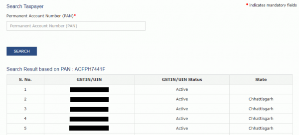 How to search GST Number by PAN? - LegalWiz.in