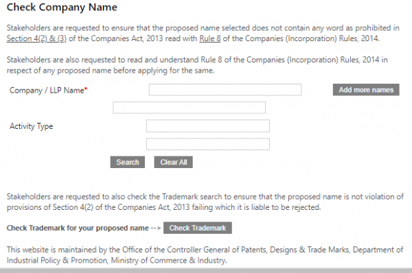 Steps to check name availability of a Pvt. Ltd. Co. | LegalWiz.in