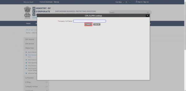 How to view company details from MCA Master Data service? - LegalWiz.in