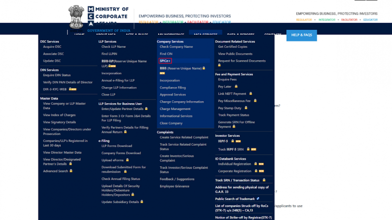 Everything about SPICe form for Company Registration - LegalWiz.in
