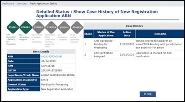 Check GST Registration ARN Status Online | LegalWiz.in