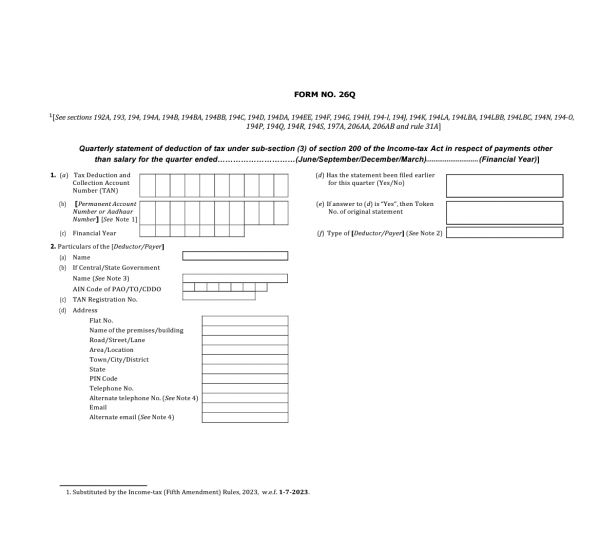 How to file Form 26Q? - LegalWiz.in