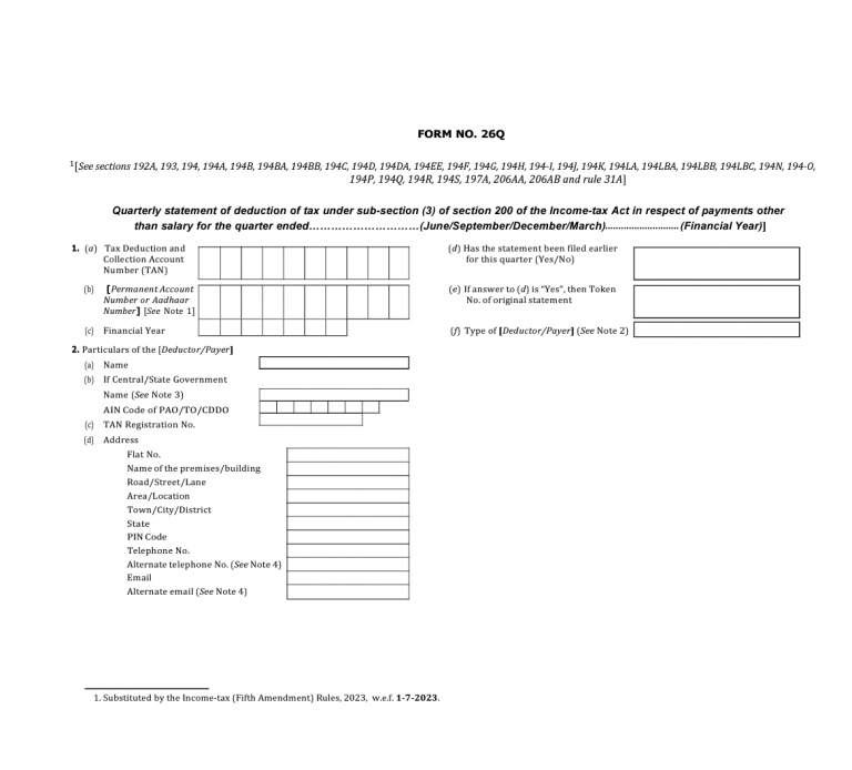 How to file Form 26Q? - LegalWiz.in