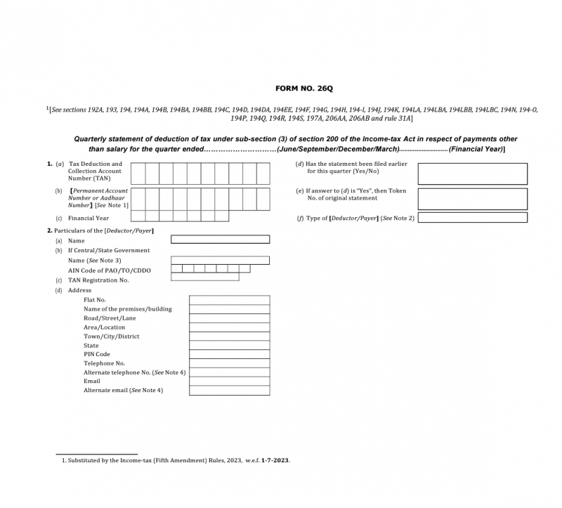 How to file Form 26Q? - LegalWiz.in