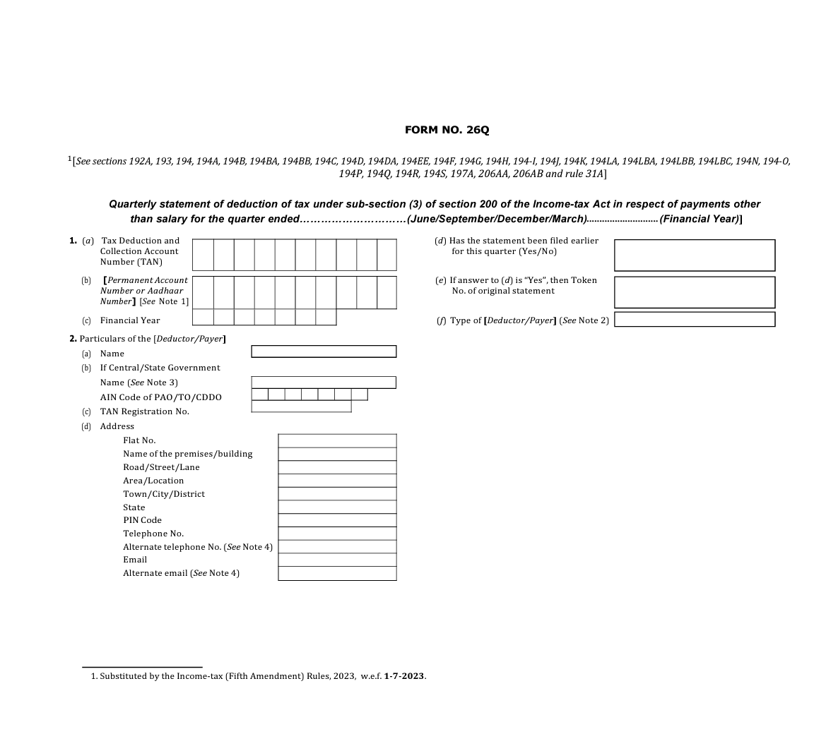 How to file Form 26Q? - LegalWiz.in