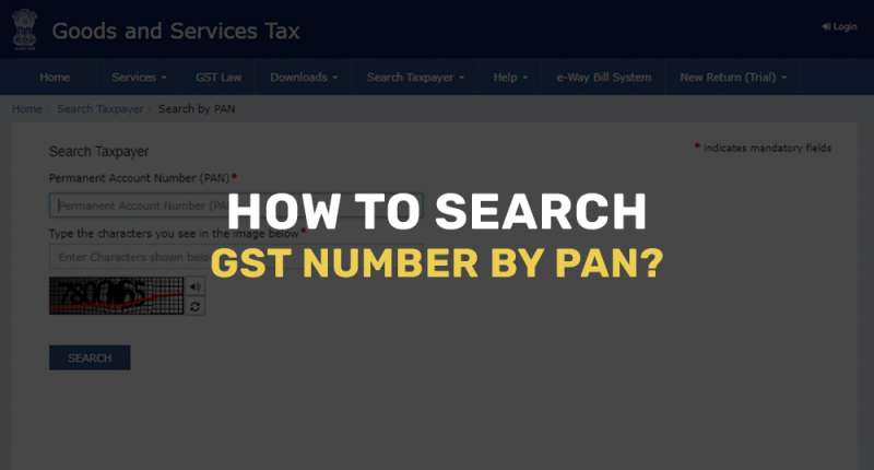 How to search GST Number by PAN? - LegalWiz.in
