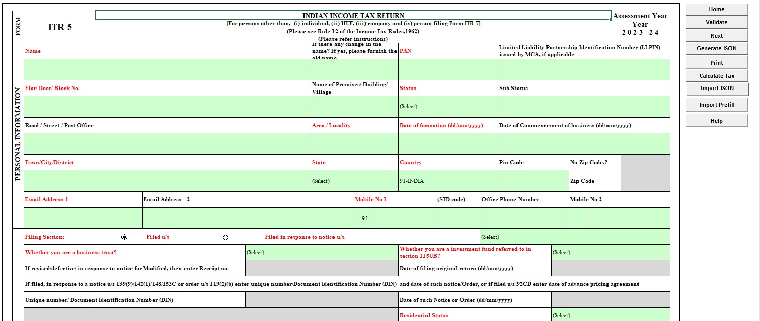 How To File ITR 5 Form Online - LegalWiz.in