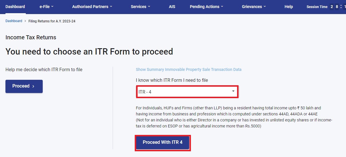 Steps To File ITR-4 Sugam Form - LegalWiz.in
