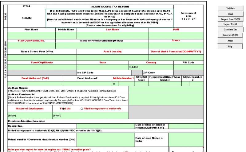 Steps To File ITR-4 Sugam Form - LegalWiz.in